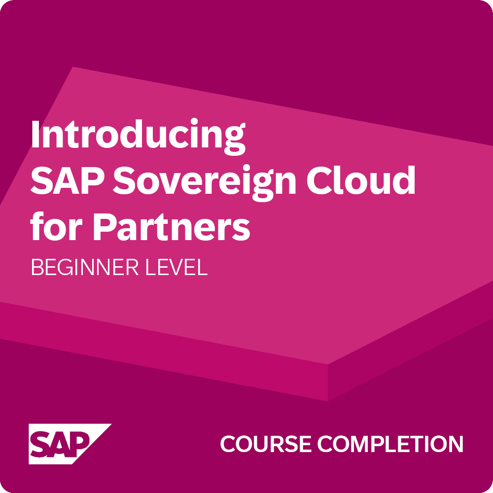 Badge Verification Introducing SAP Sovereign Cloud for Partners ...