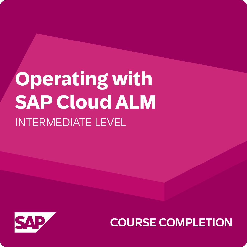 Badge Verification Operating with SAP Cloud ALM - Course Completion