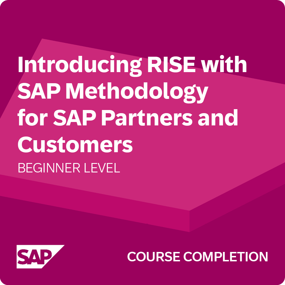 Badge Verification Introducing RISE with SAP Methodology for SAP ...