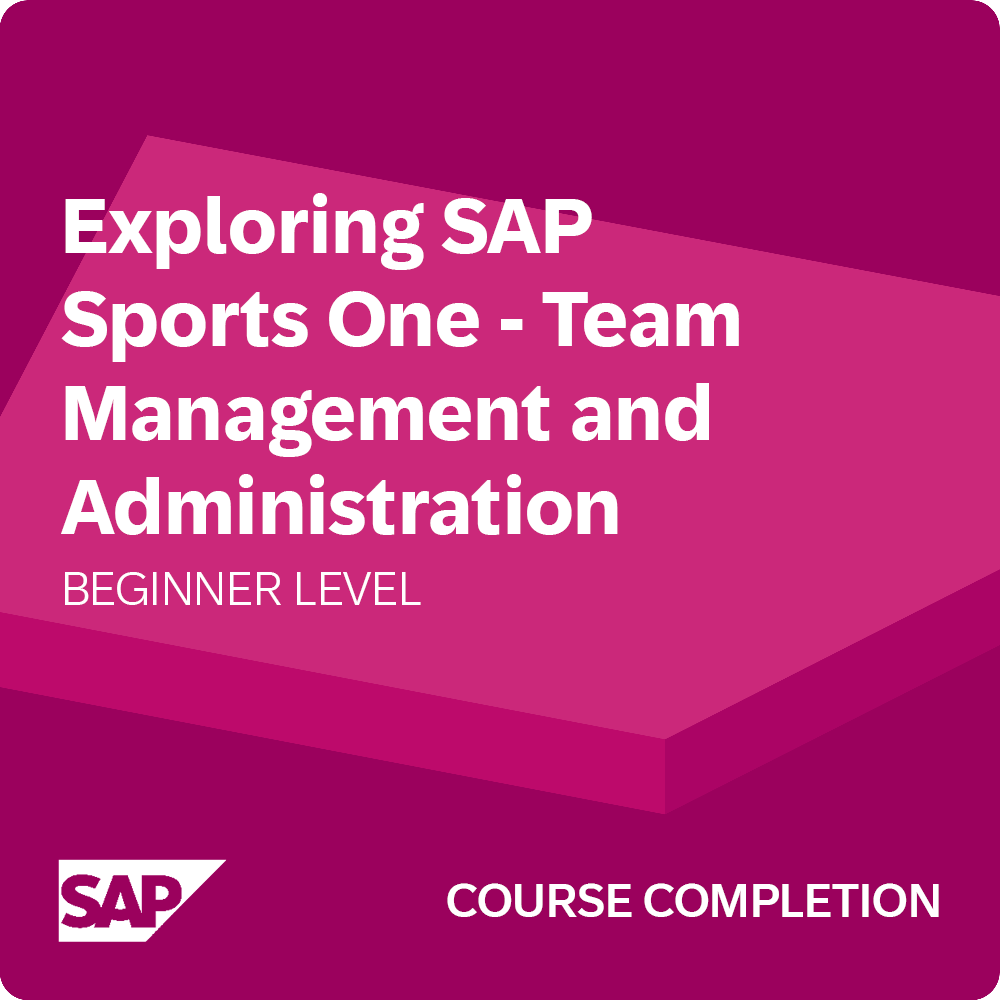 Badge Verification Exploring SAP Sports One - Team Management and ...