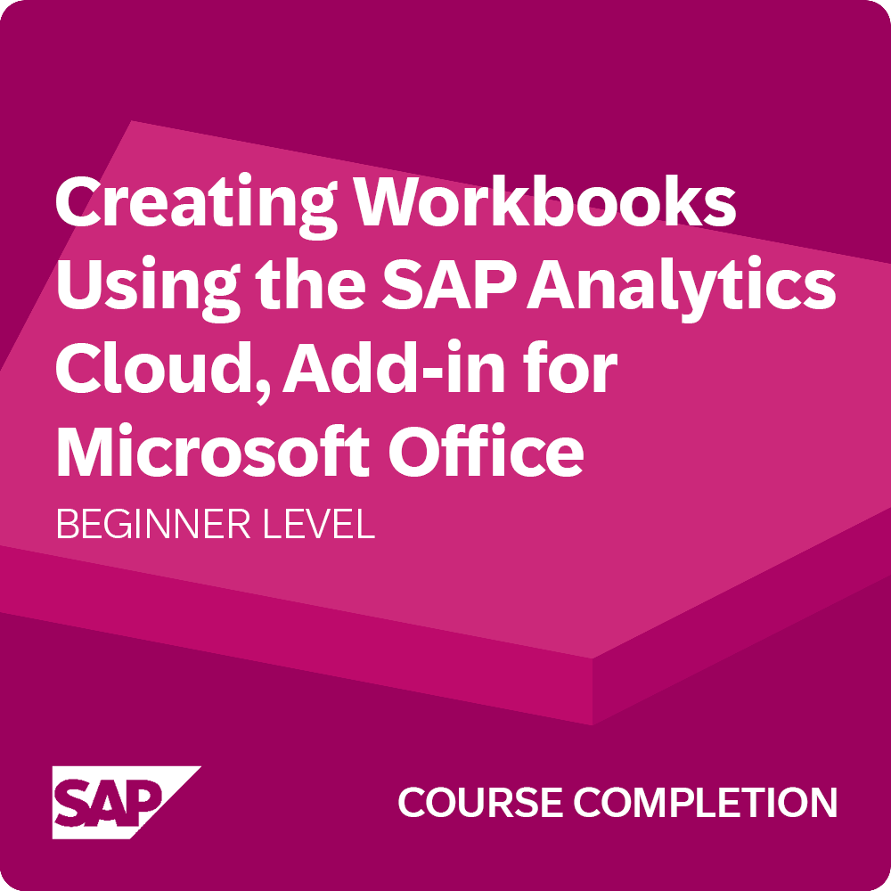 Badge Verification Creating Workbooks Using the SAP Analytics Cloud ...