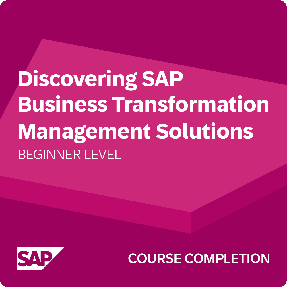 Badge Verification Discovering SAP Business Transformation Management ...