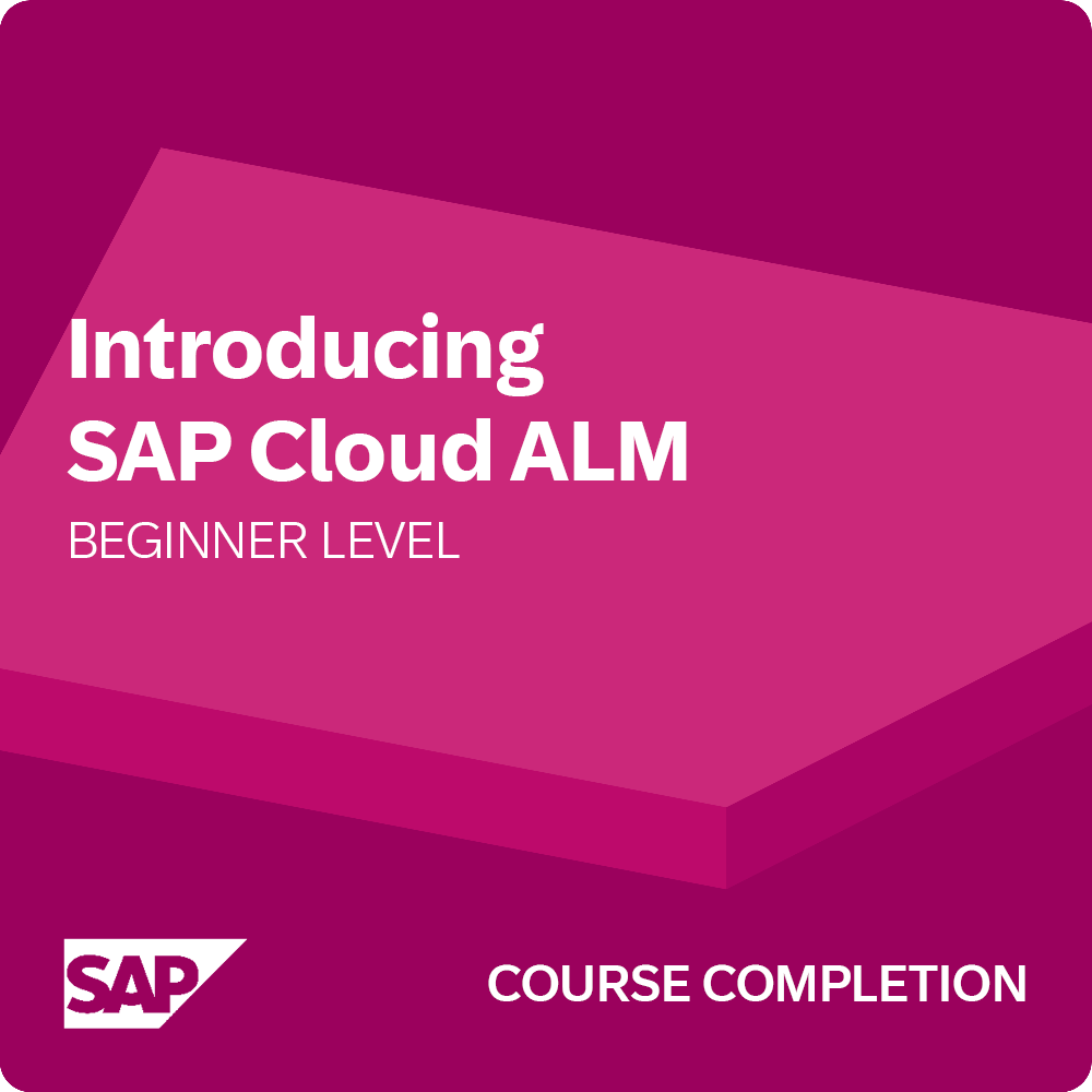 Badge Verification Introducing SAP Cloud ALM - Course Completion
