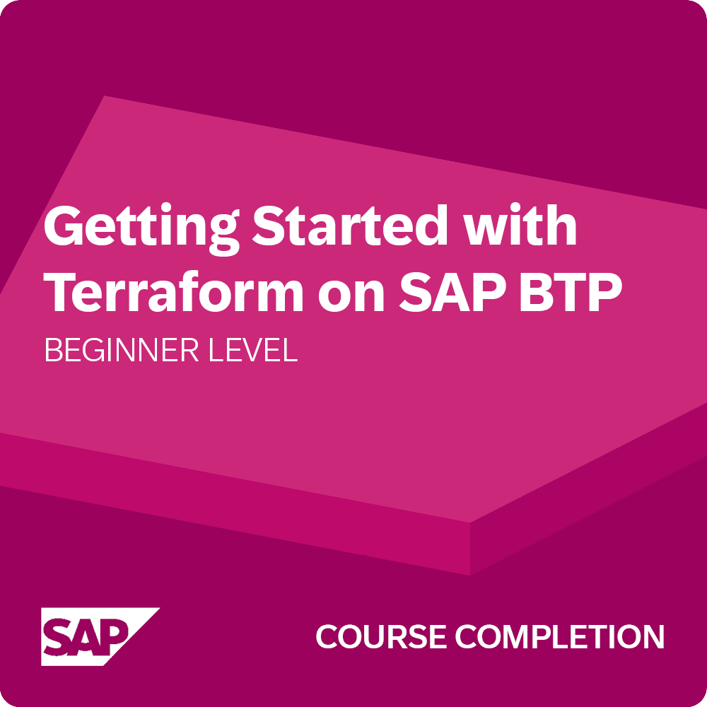 Badge Verification Getting Started with Terraform on SAP BTP - Course ...
